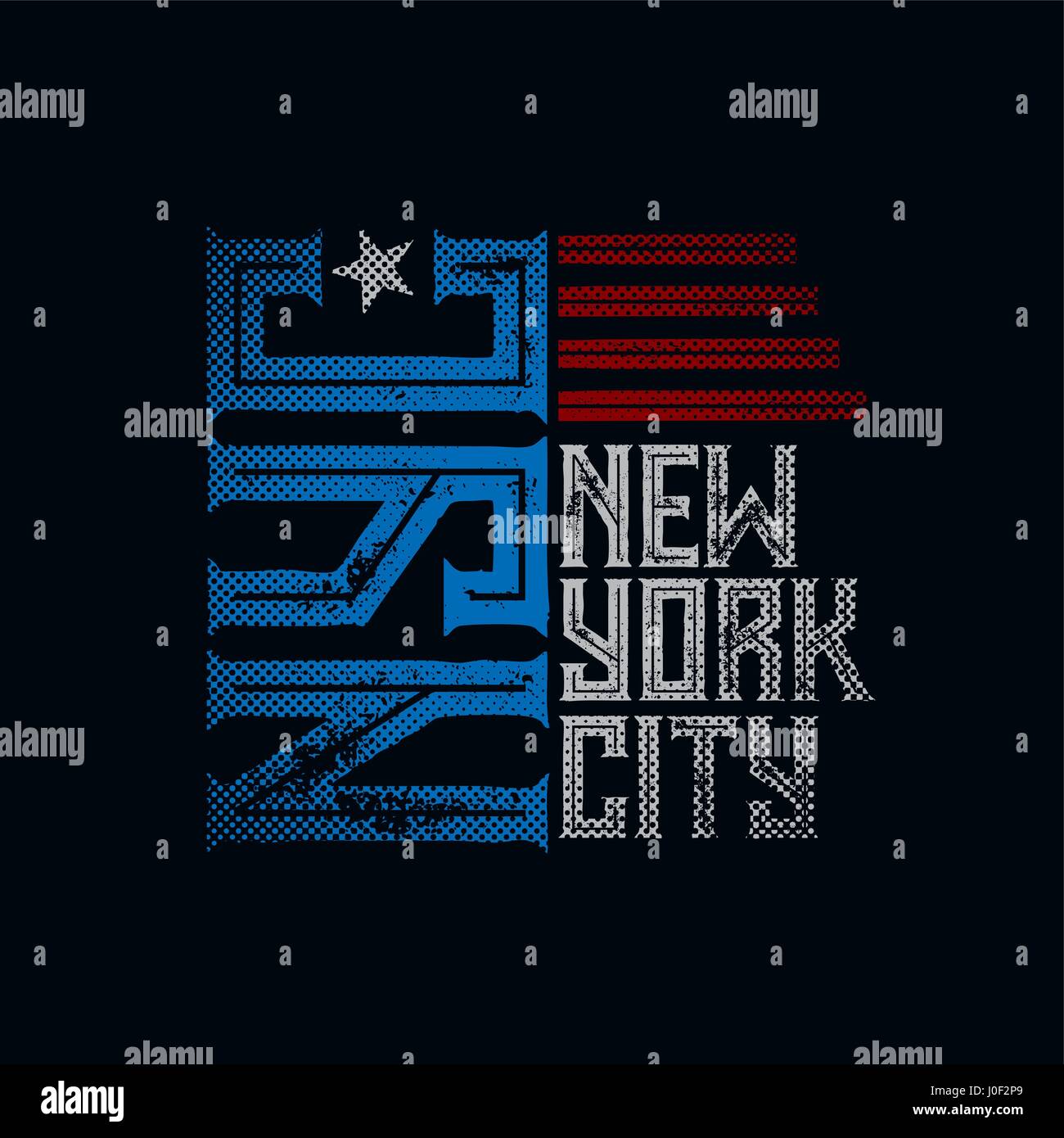 New York typographic design for t-shirt print. Global flat colors ...