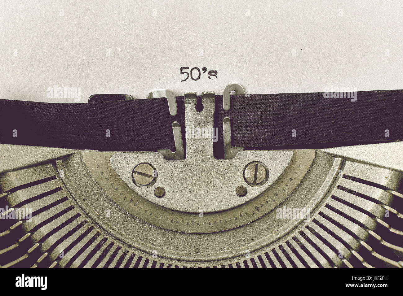 50's typed words on a vintage typewriter Stock Photo - Alamy