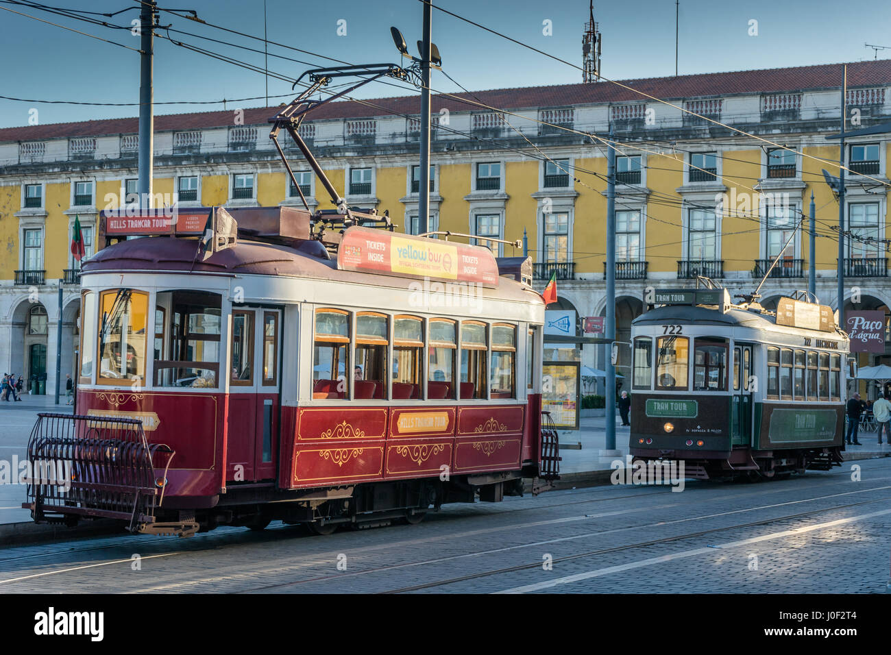 Iconic trams in Lisbon, Portugal Stock Photo - Alamy