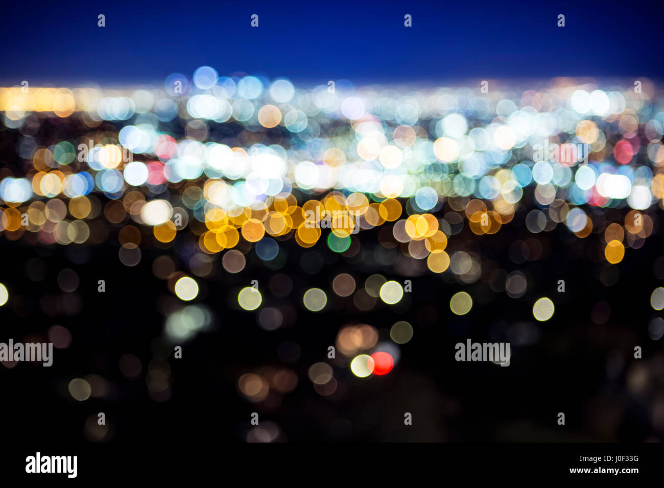 Blurry big city lights blurry bokeh Stock Photo - Alamy