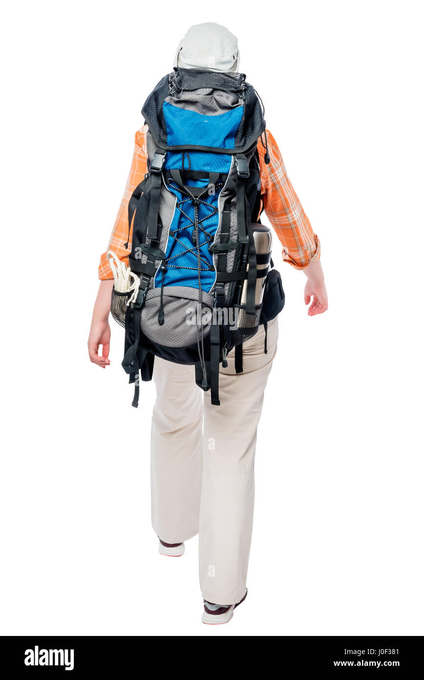 Girl rucksack on back walking hi-res stock photography and images - Alamy