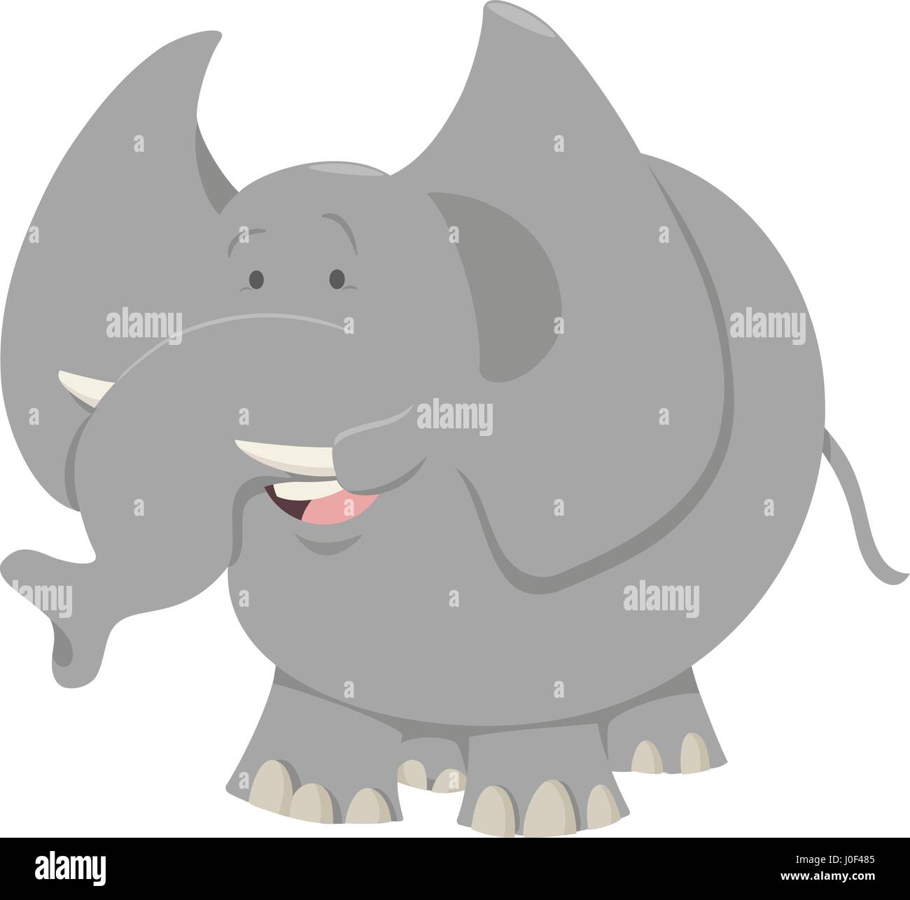 Cartoon Illustration of Cute Elephant Comic Animal Character Stock ...