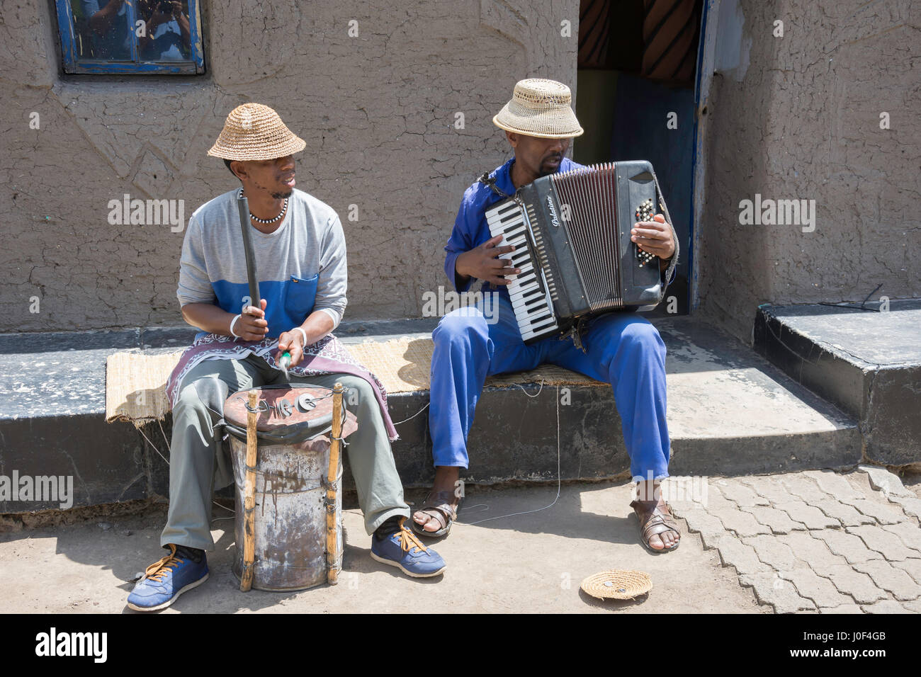Musicians at Basotho Cultural Village, Golden Gate Highlands National ...