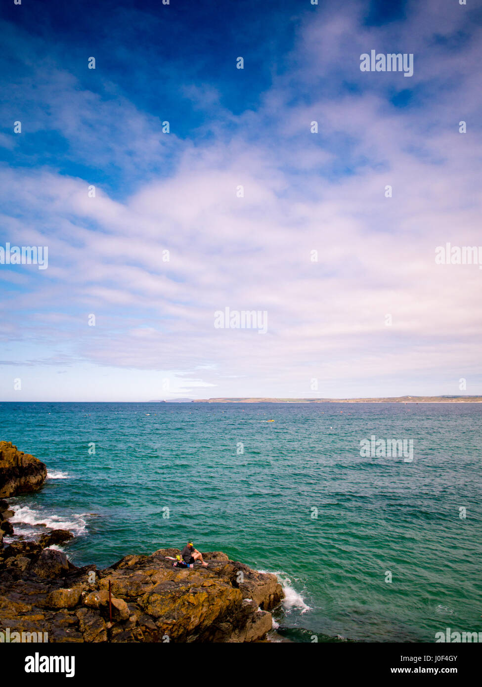 Sea view in Cornwall, England Stock Photo - Alamy
