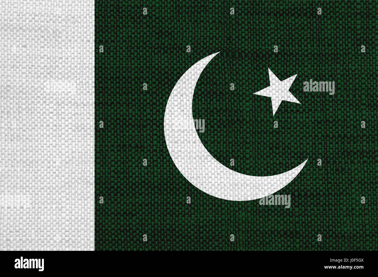 Flag of Pakistan on old linen Stock Photo - Alamy