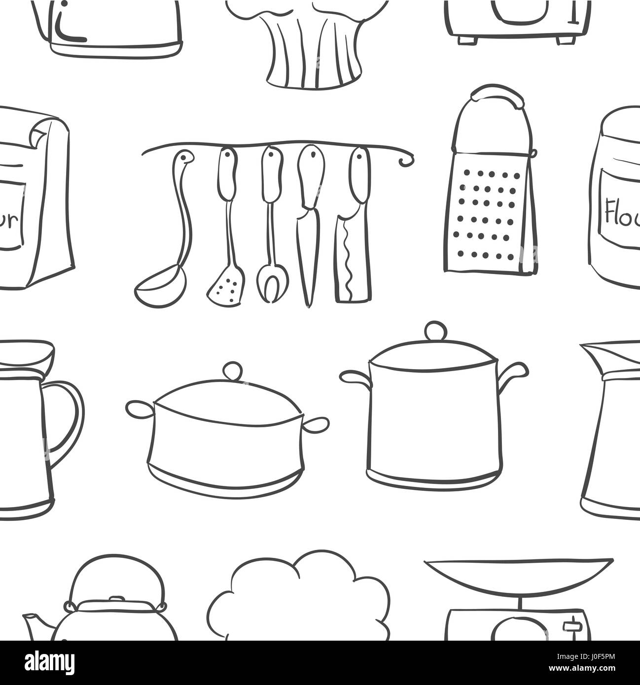 Doodle of kitchen hand draw style vector illustration Stock Vector ...