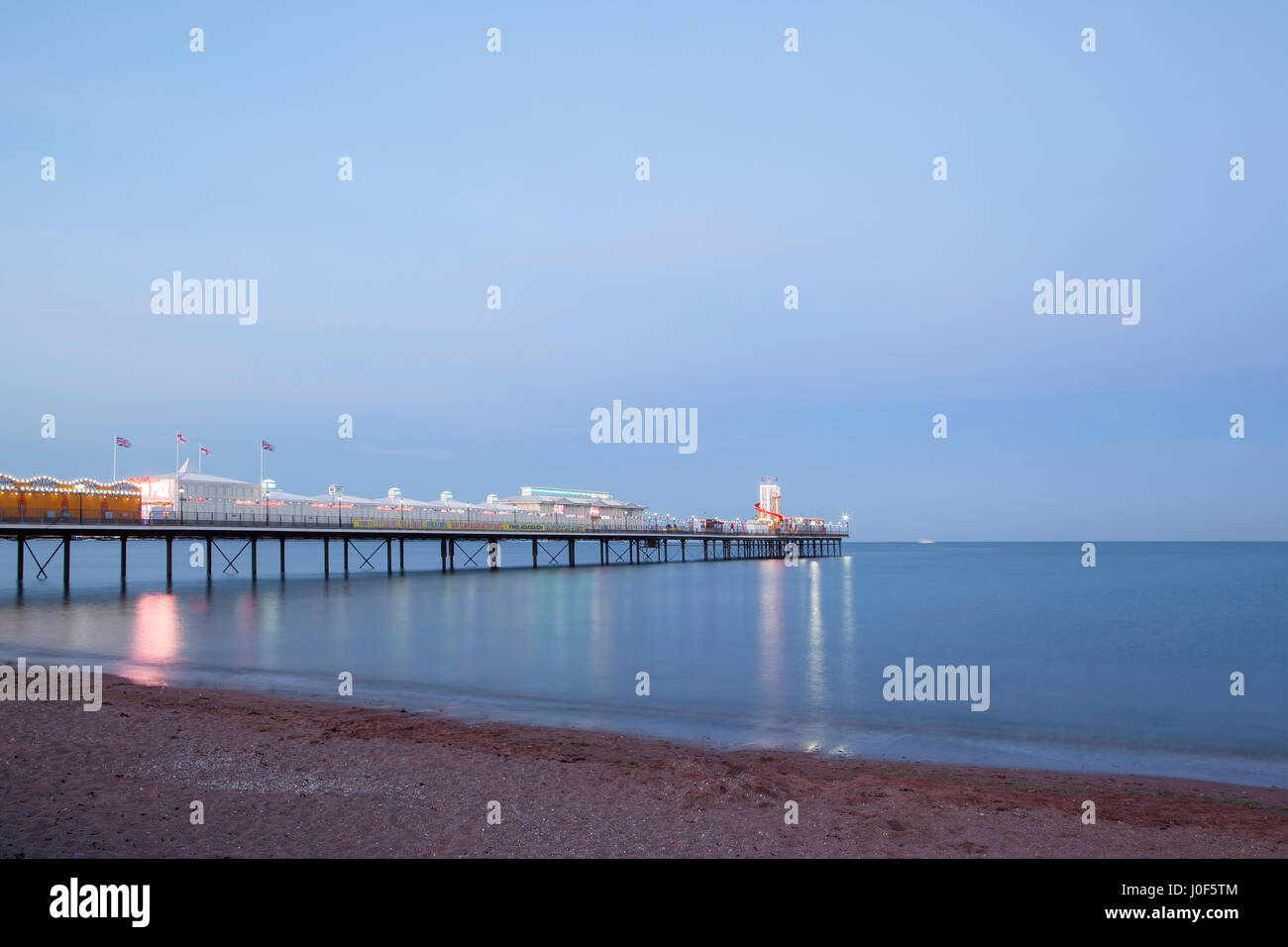 Evening shot of Paignton Pier, Devon Stock Photo - Alamy