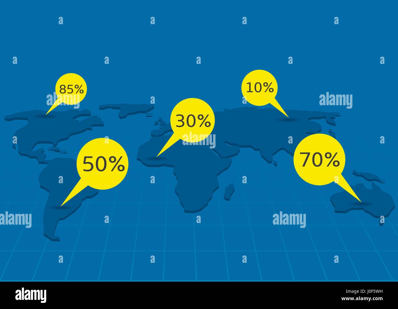 Abstract blue infographic world map vector illustration world map ...