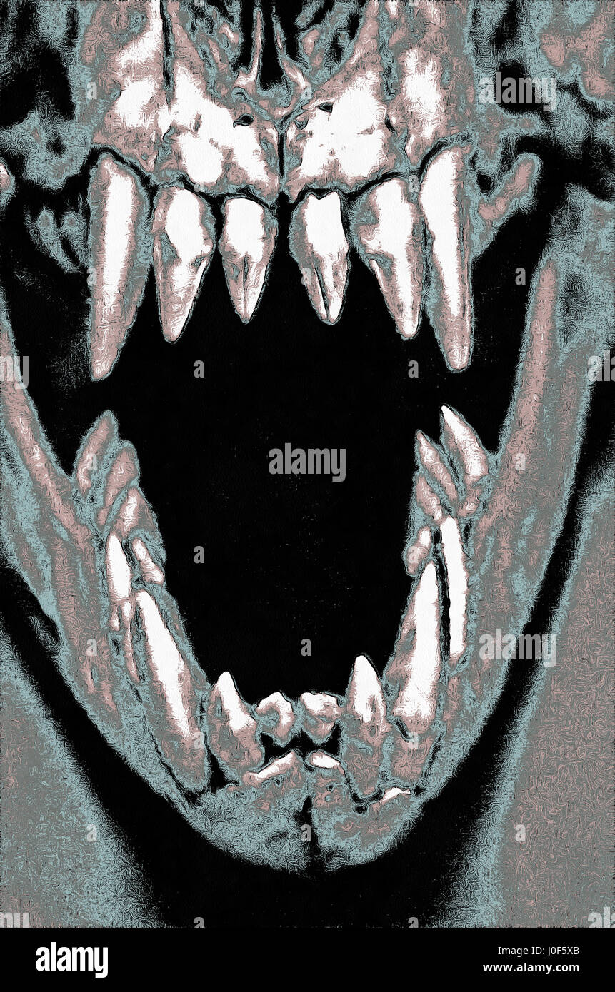 Bared teeth, fangs, teeth, painting skull, animals Stock Photo - Alamy