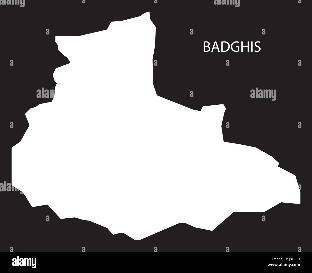 Badghis Afghanistan map black inverted silhouette illustration Stock ...