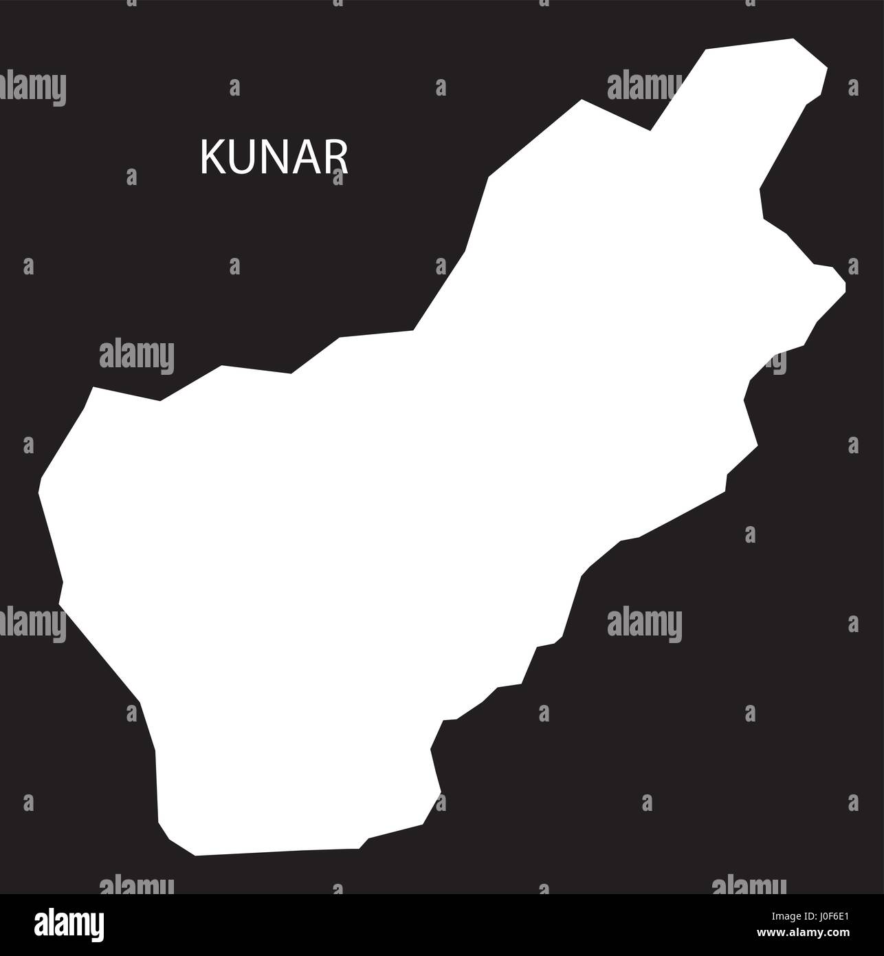 Kunar Afghanistan map black inverted silhouette illustration Stock ...