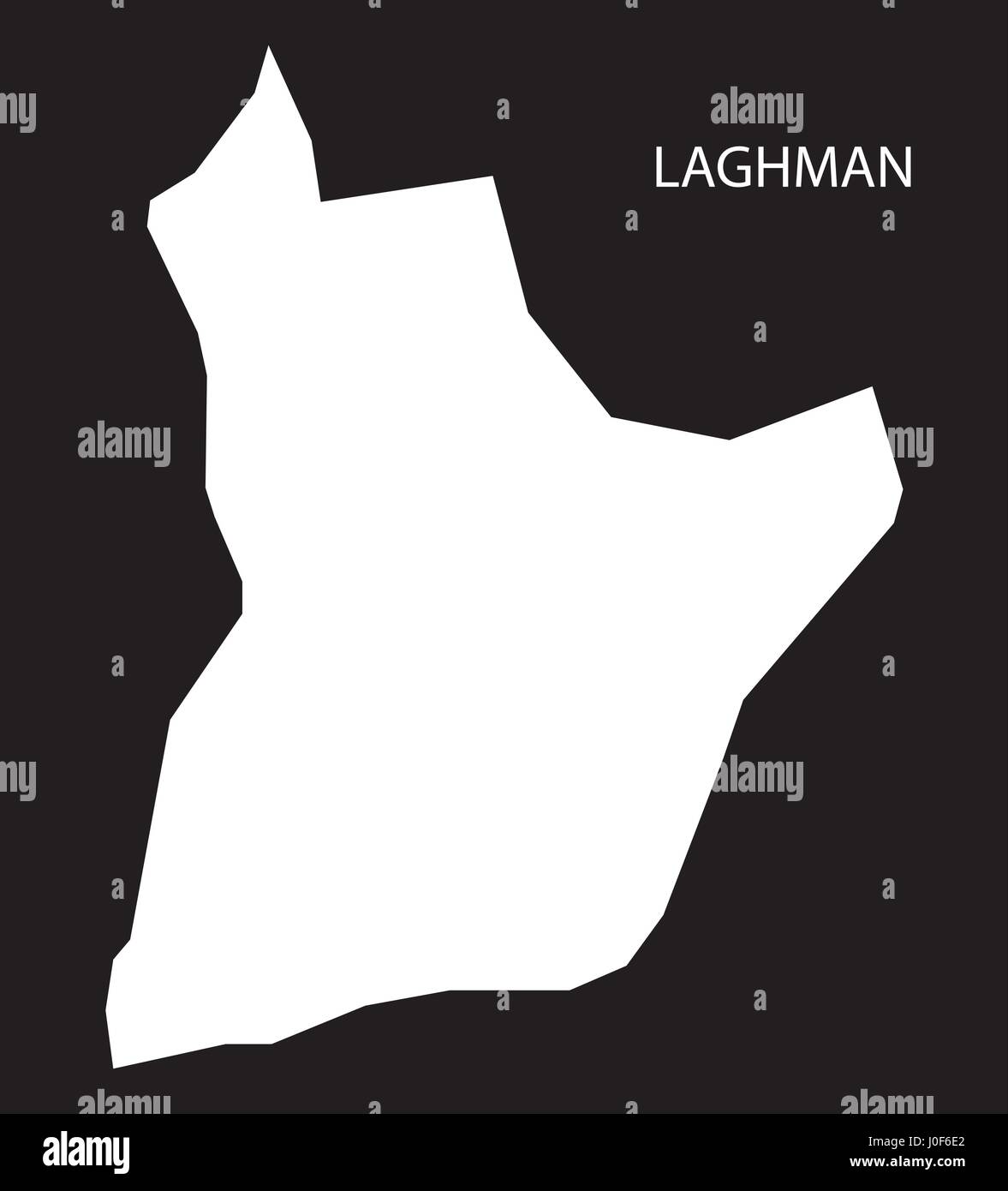 Laghman Afghanistan map black inverted silhouette illustration Stock ...