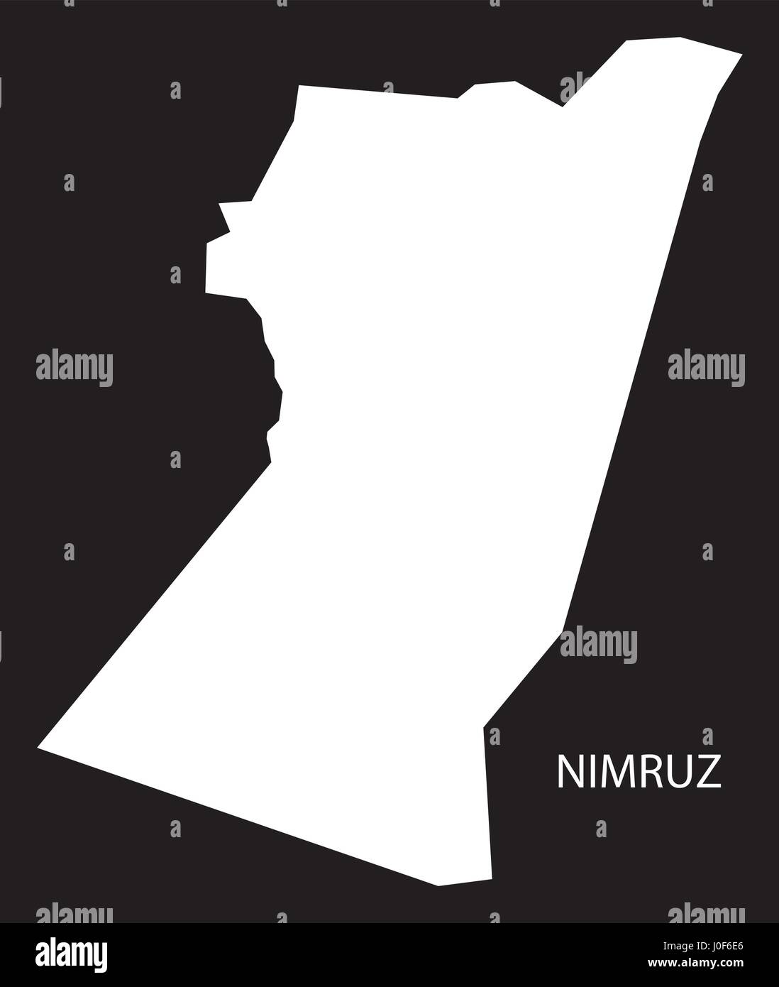 Nimruz Afghanistan map black inverted silhouette illustration Stock ...