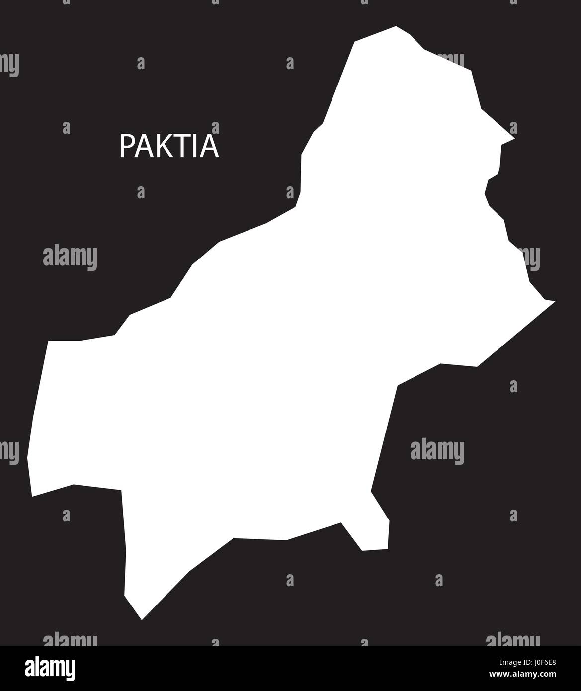 Paktia Afghanistan map black inverted silhouette illustration Stock ...