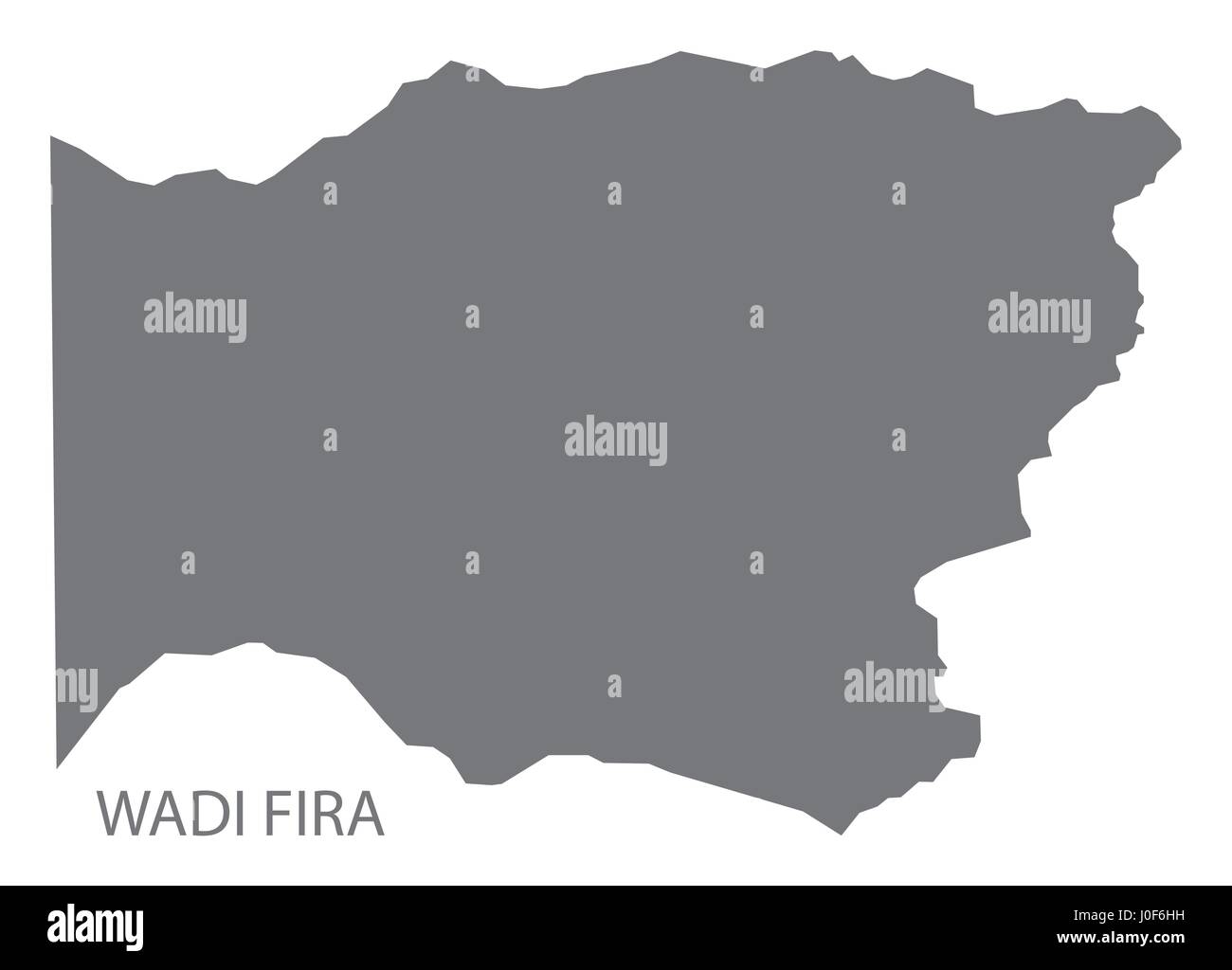 Wadi Fira Chad region map grey illustration silhouette Stock Vector ...