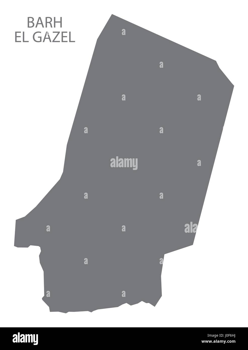 Barh el Gazel Chad region map grey illustration silhouette Stock Vector ...