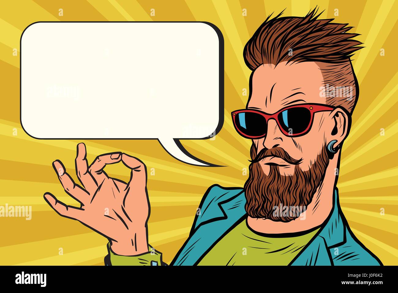 OK okay gesture hipster. Pop art retro vector illustration Stock Vector ...