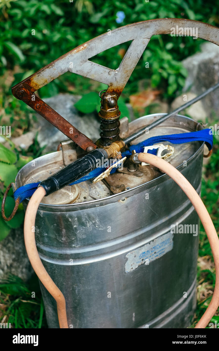 Stainless Steel Knapsack Manual Sprayer for the plants in the farm ...