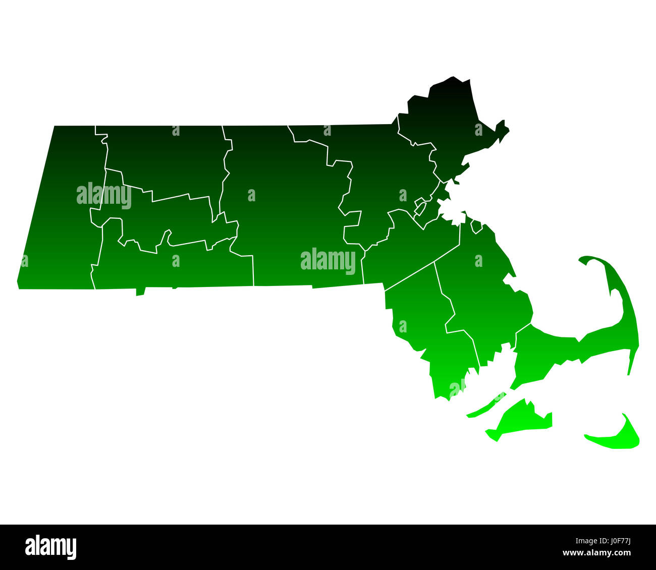 Map of Massachusetts Stock Photo - Alamy