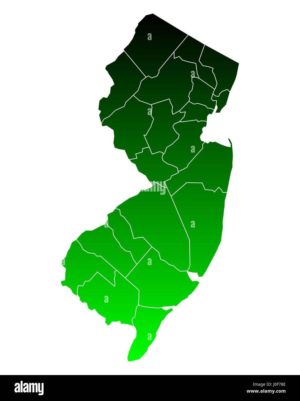 New jersey county map Cut Out Stock Images & Pictures - Alamy