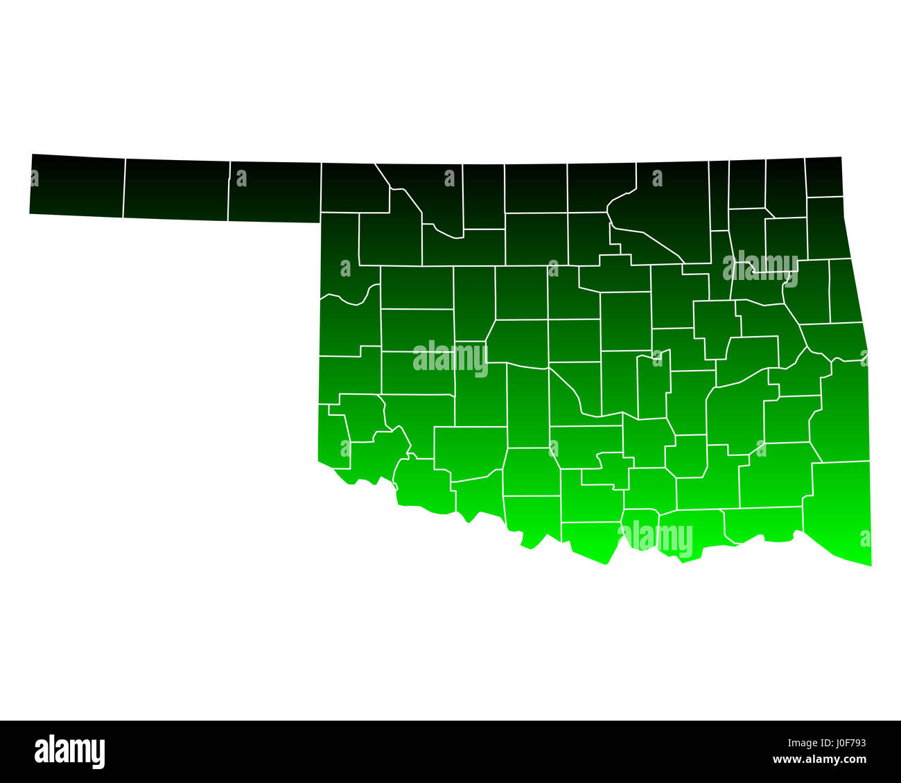 Map of Oklahoma Stock Photo - Alamy
