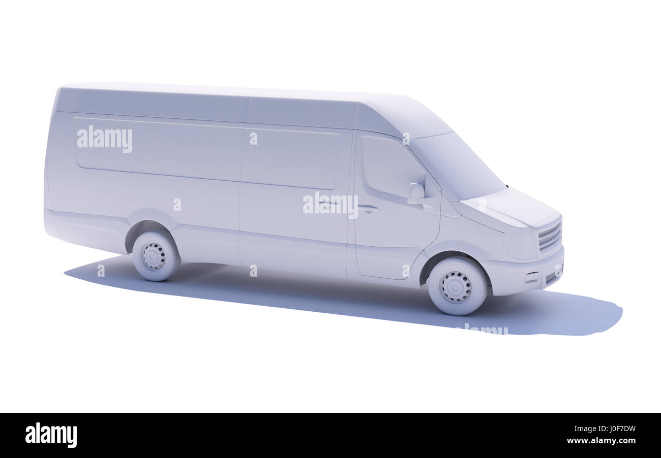 White Blank Delivery Van Isolated on White Background. Logistics and ...