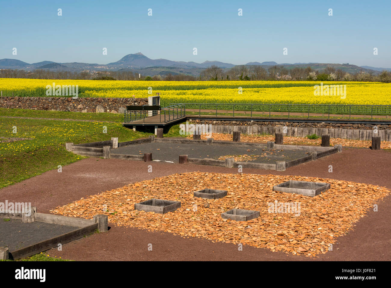 Gaul oppidum of Corent, archeological site, Puy de Dome, France, Europe ...