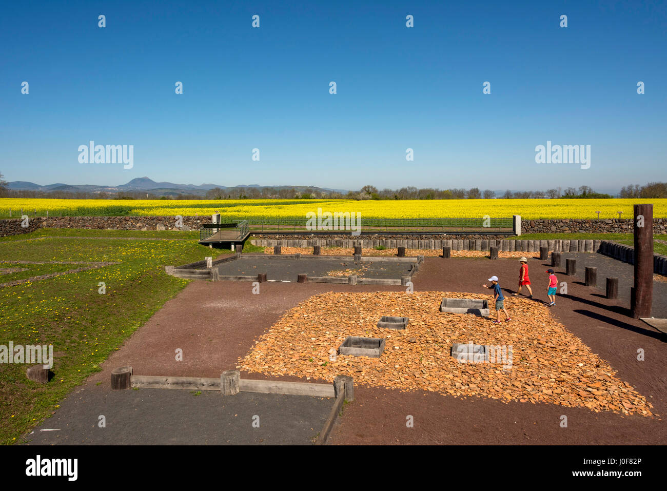 Gaul oppidum of Corent, archeological site, Puy de Dome, France, Europe ...