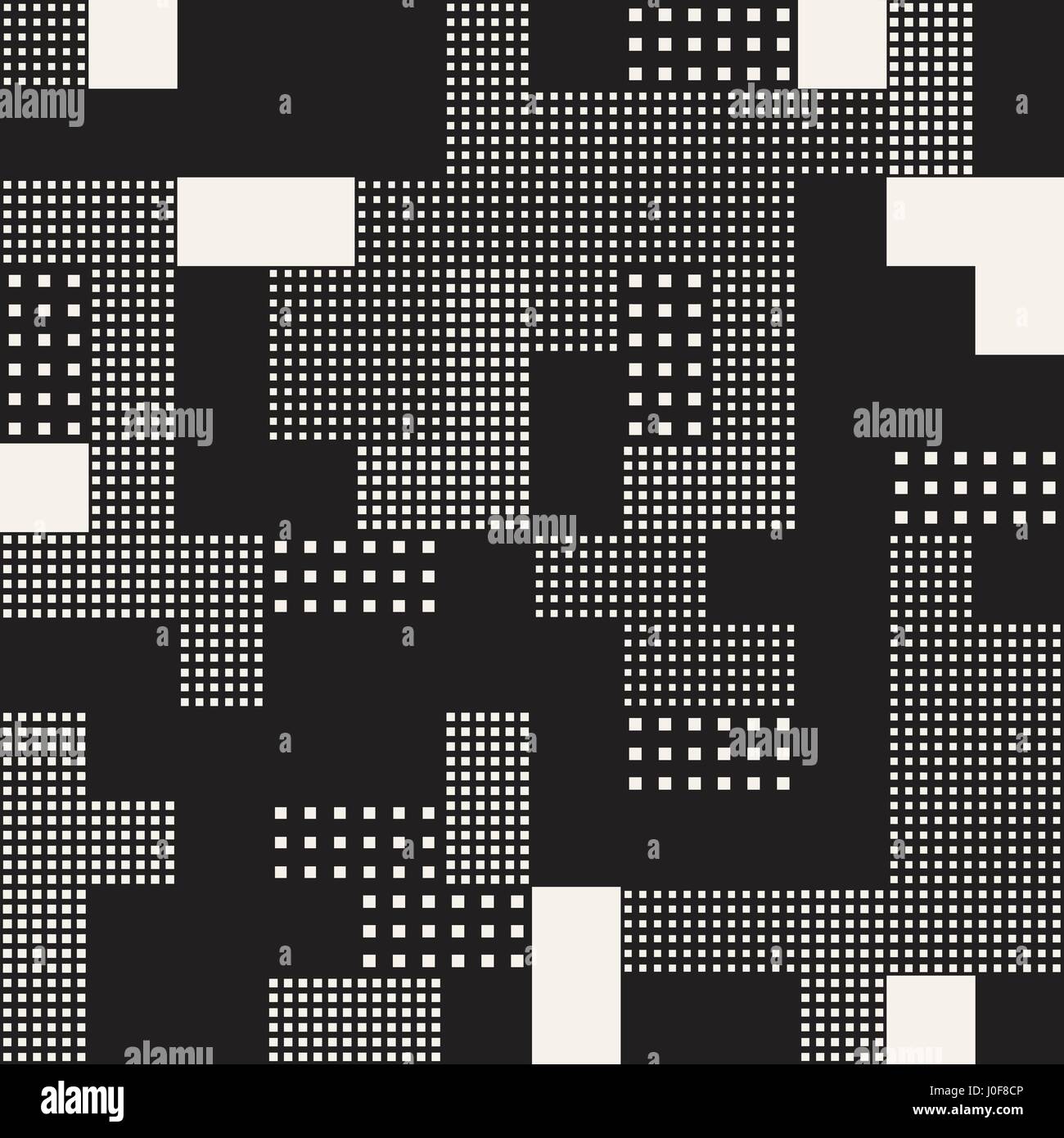 Modern Stylish Halftone Texture. Endless Abstract Background With Random Size Squares. Vector ...