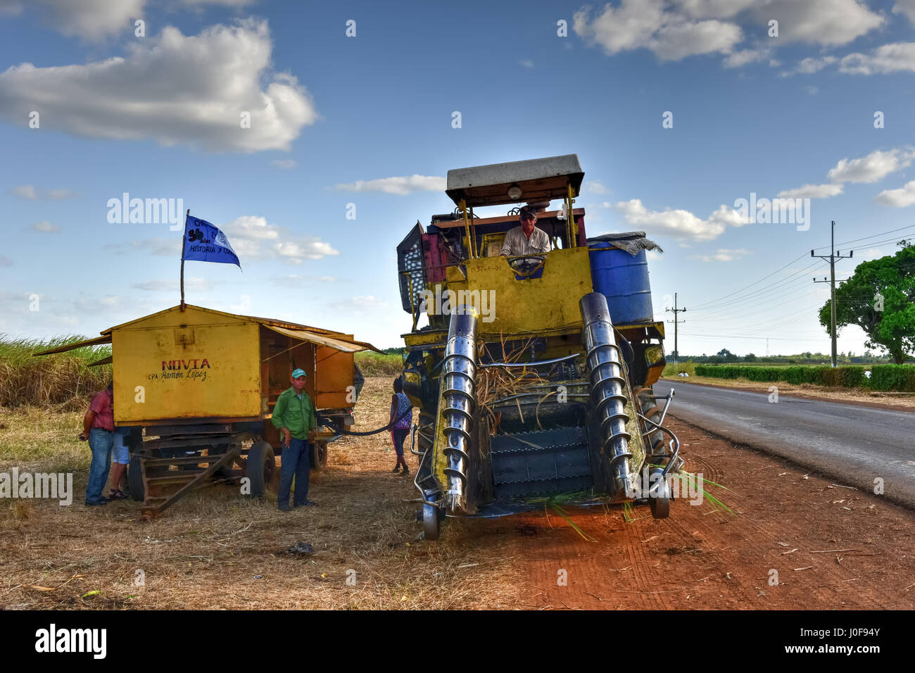 Mechanized tools for harvesting sugar cane in Guayabales, Cuba Stock ...