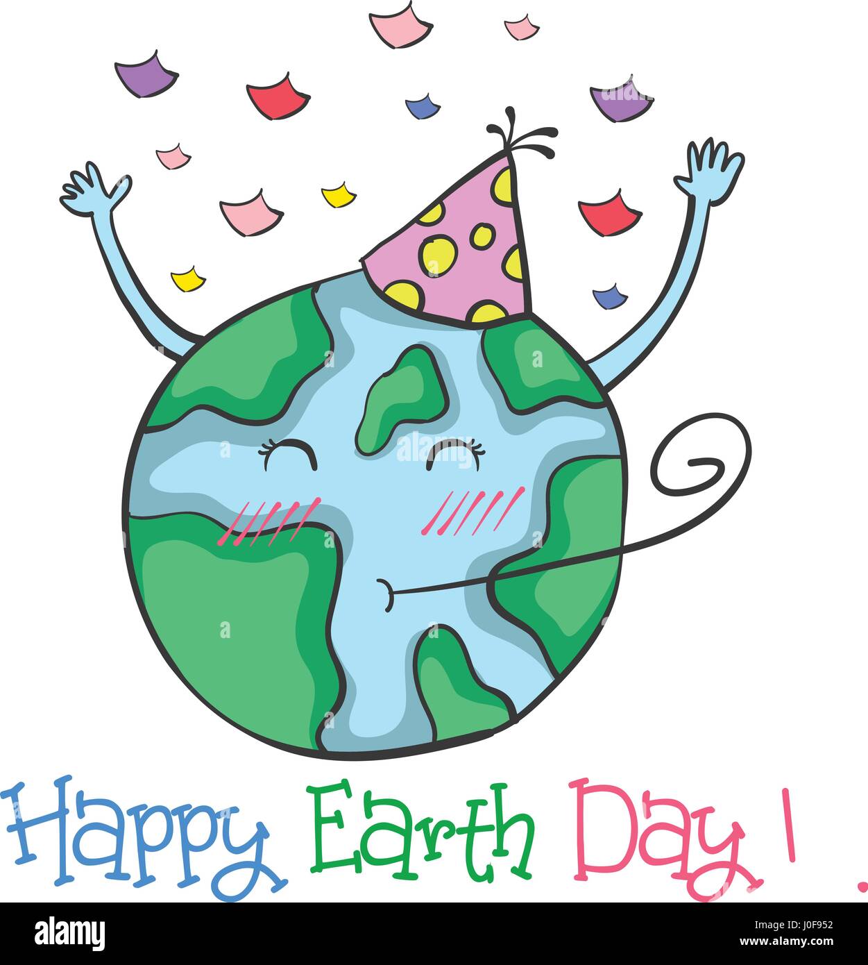 Happy Earth Day doodle style vector illustration Stock Vector Image ...