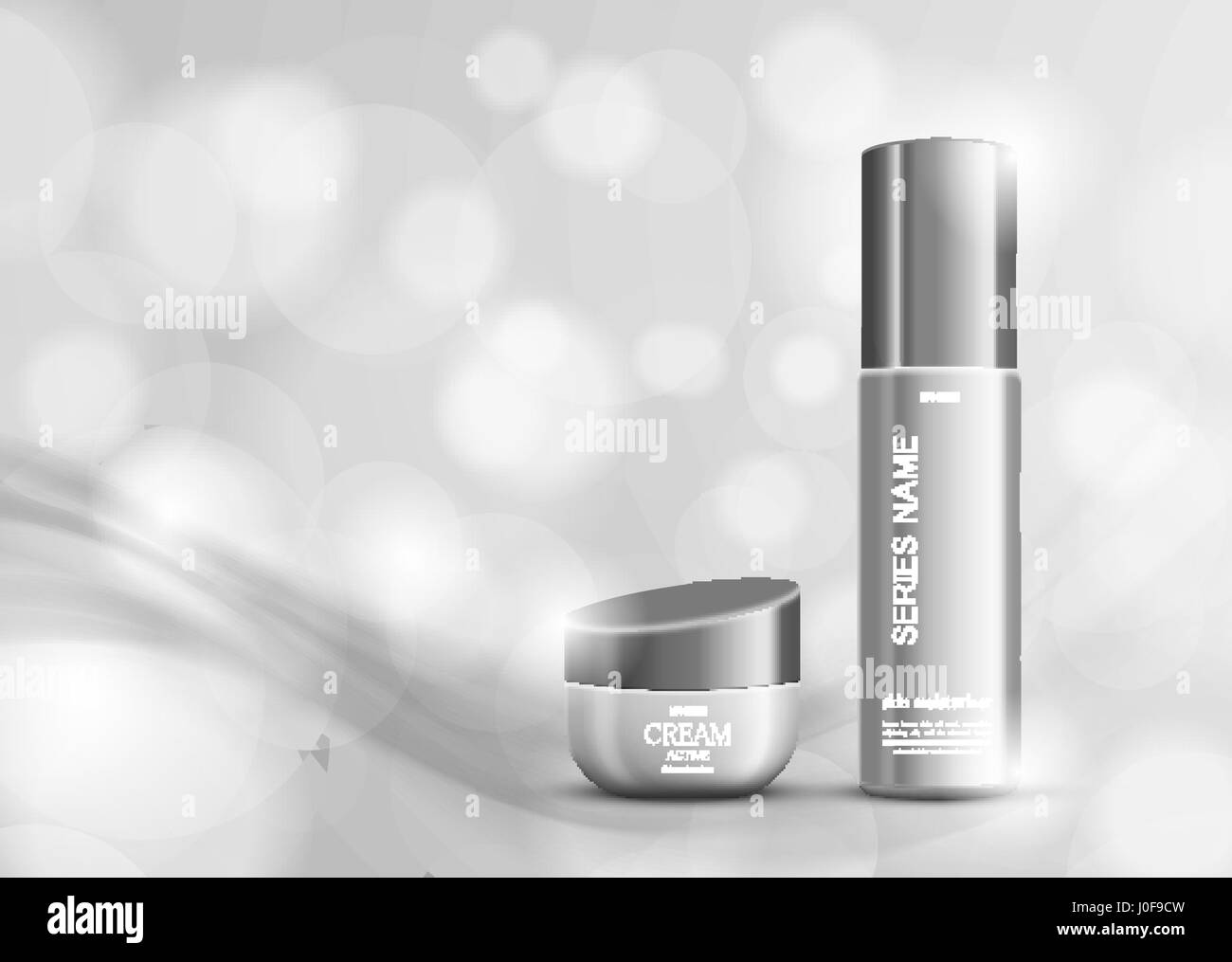 Skin moisturizer cosmetic ads design template with gray realistic ...