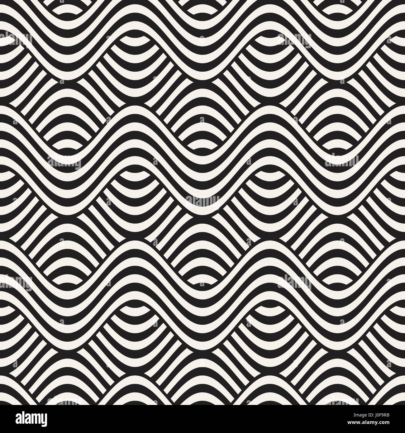 Abstract geometric pattern with wavy lines. Interlacing rounded stripes ...