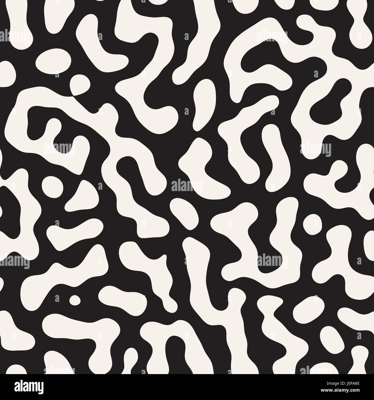 Vector Seamless Grunge Pattern. Black and White Organic Shapes. Messy ...