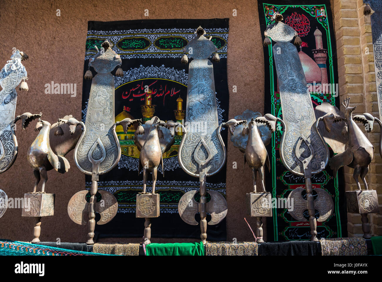 Traditional construction of Muharram procession called Alam in Kashan ...