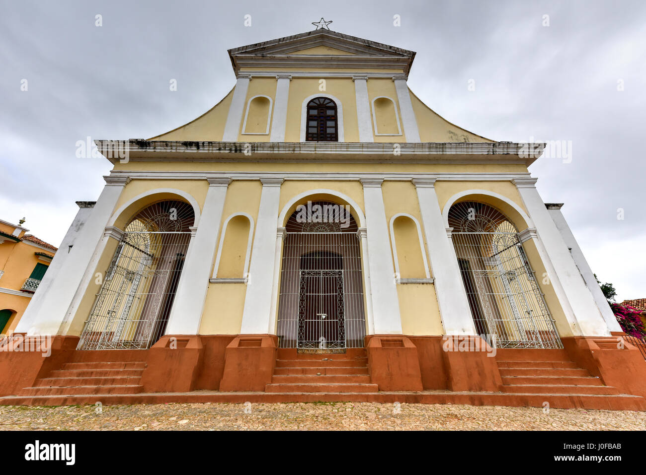 Holy Trinity Church in Trinidad, Cuba. The church has a Neoclassical ...