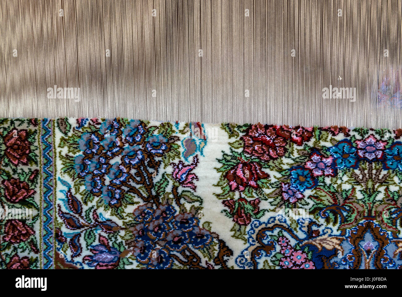 Carpet loom in traditional Persian historic house called Ameri House ...