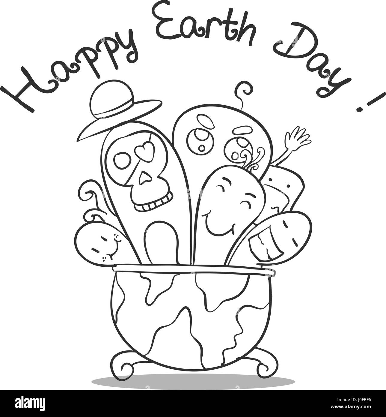 Happy earth day hand draw Stock Vector Images - Alamy
