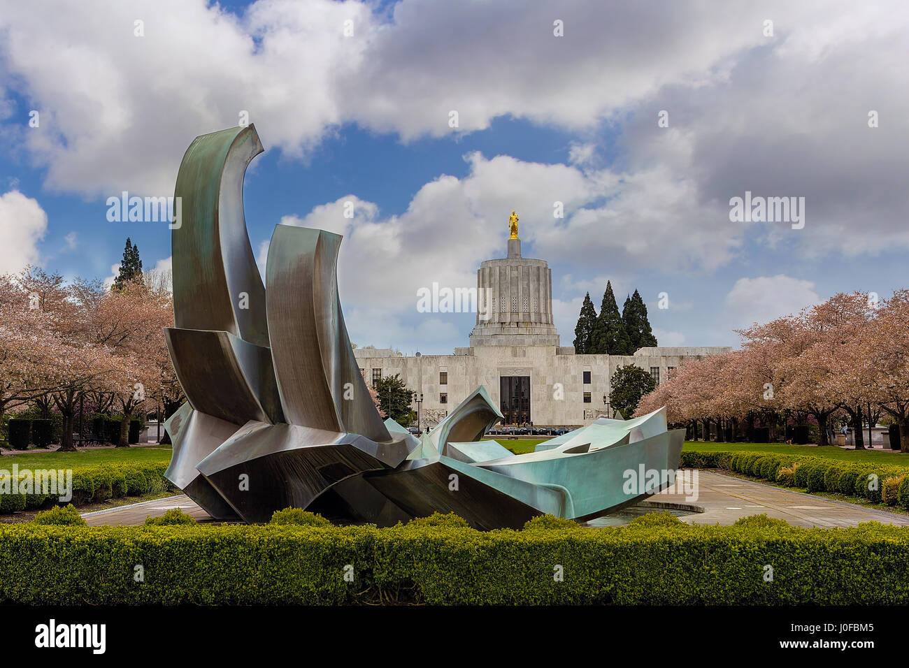 State of Oregon Capitol building in Salem Oregon during spring season ...