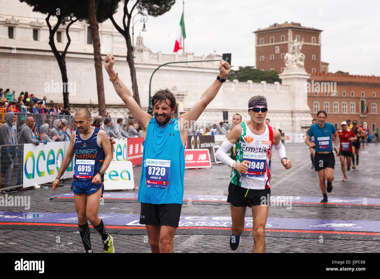 Rome, Italy - April 2nd, 2017: Athletes participating in the 23rd Rome ...