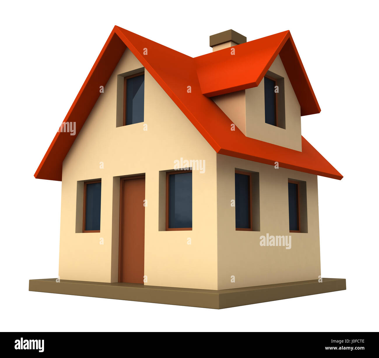 3d render of schematic presented cottage isolated over white background ...