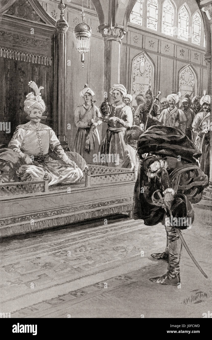 Sir Anthony Shirley visiting the court of Shah Abbas the Great, Persia ...