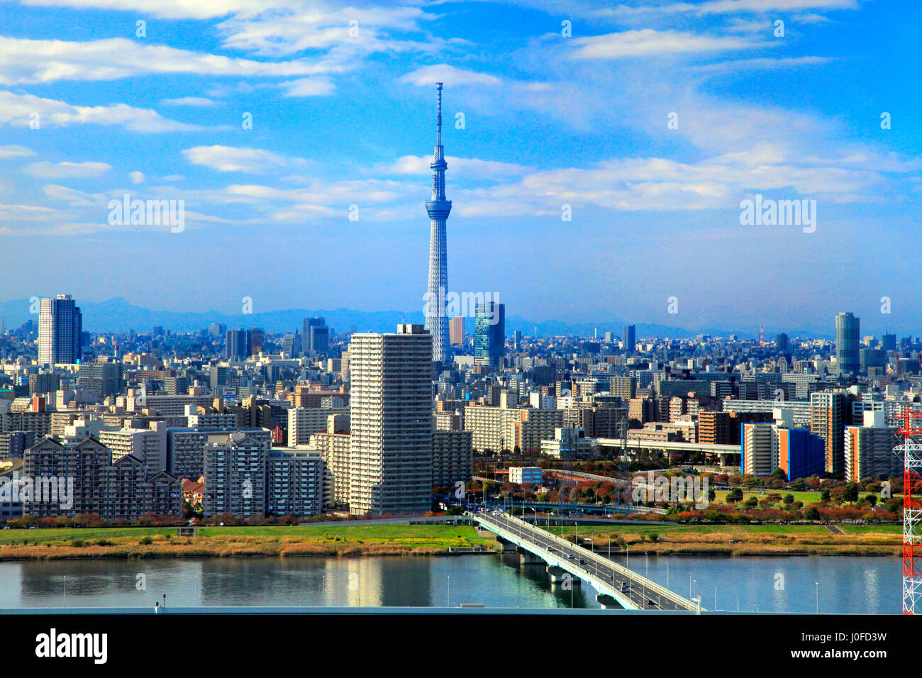 Tokyo Skytree View from Funabori Tower Edogawa Tokyo Japan Stock Photo ...