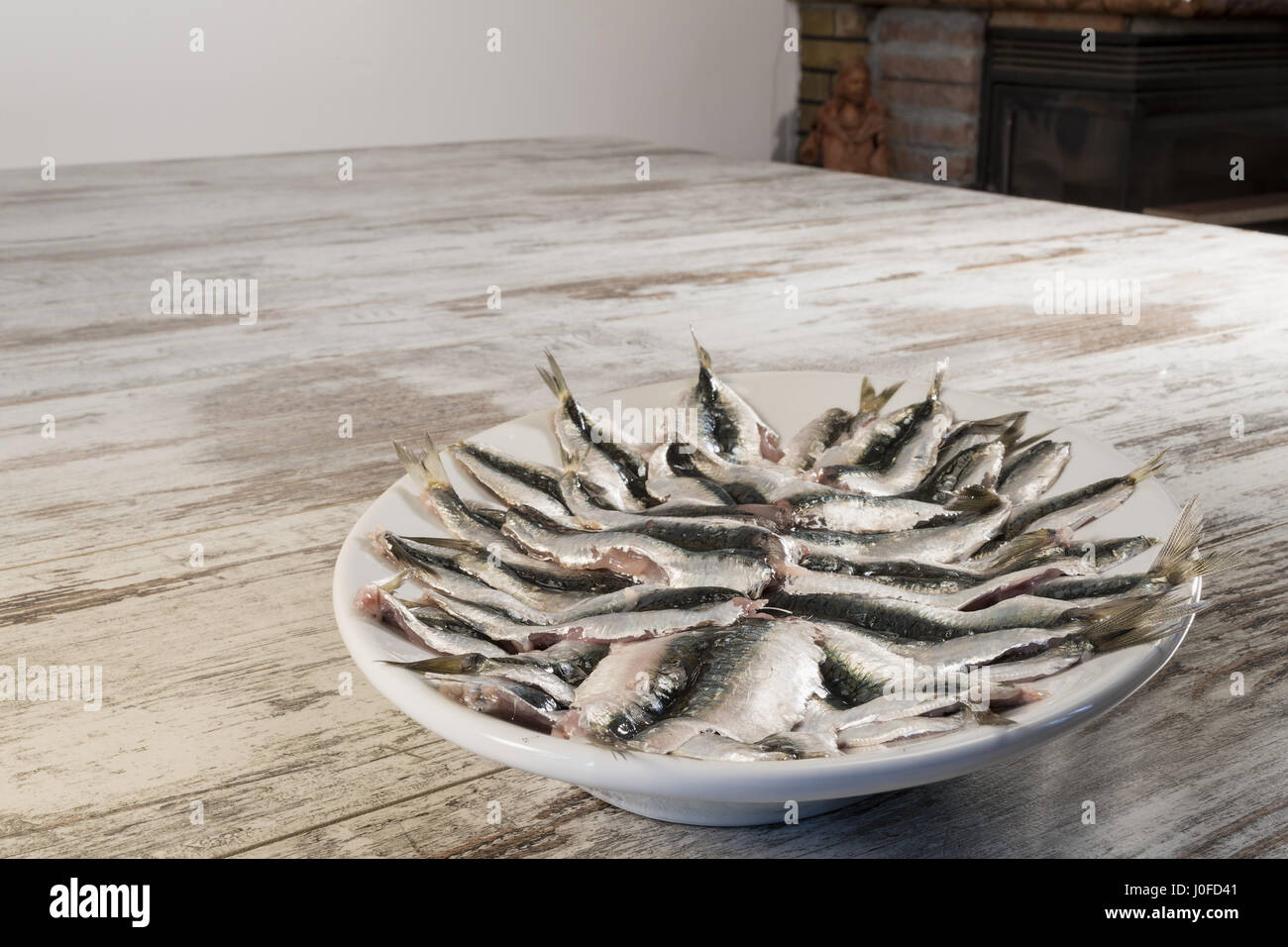 sardines boned flat oval face Stock Photo - Alamy