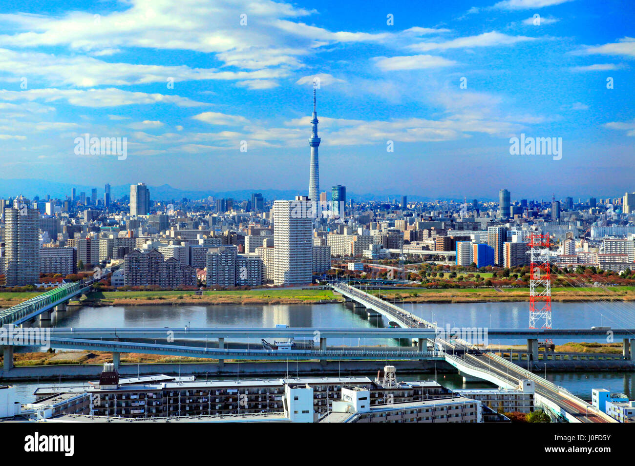 Tokyo Skytree View from Funabori Tower Edogawa Tokyo Japan Stock Photo ...