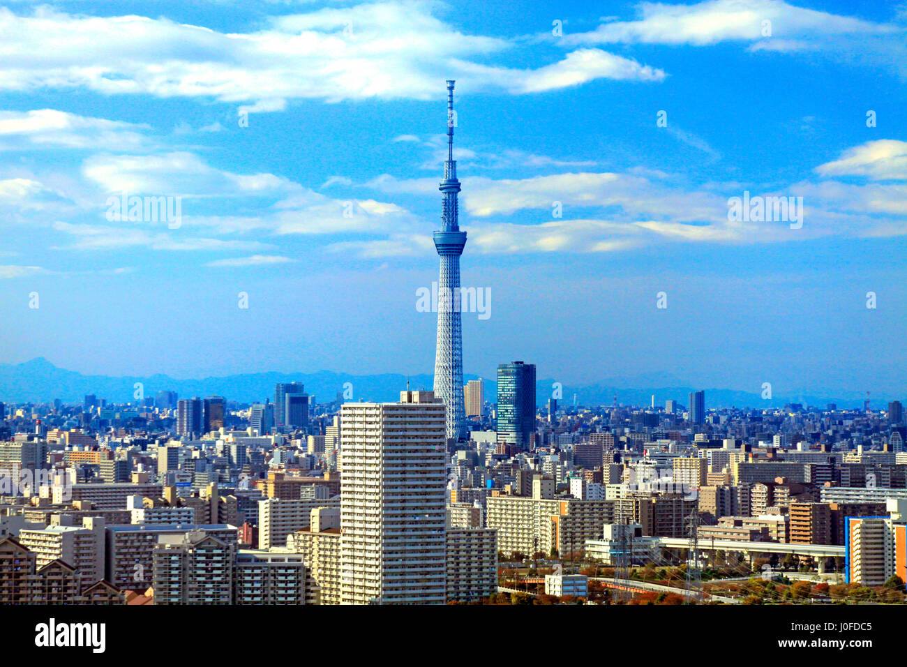 Tokyo Skytree View from Funabori Tower Edogawa Tokyo Japan Stock Photo ...