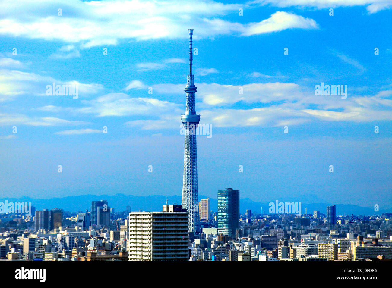 Tokyo Skytree View from Funabori Tower Edogawa Tokyo Japan Stock Photo ...