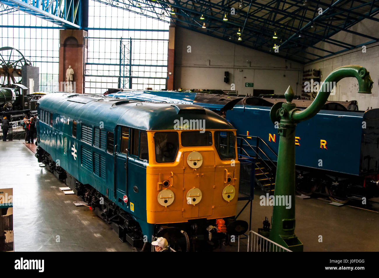 Exhibits in the National Railway Museum in York, Yorkshire England. The ...