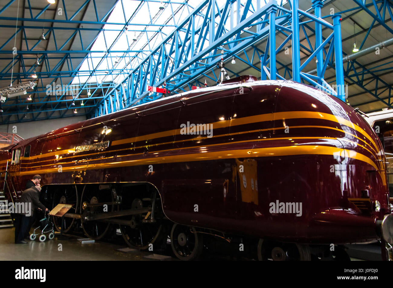 Exhibits in the National Railway Museum in York, Yorkshire England. The ...