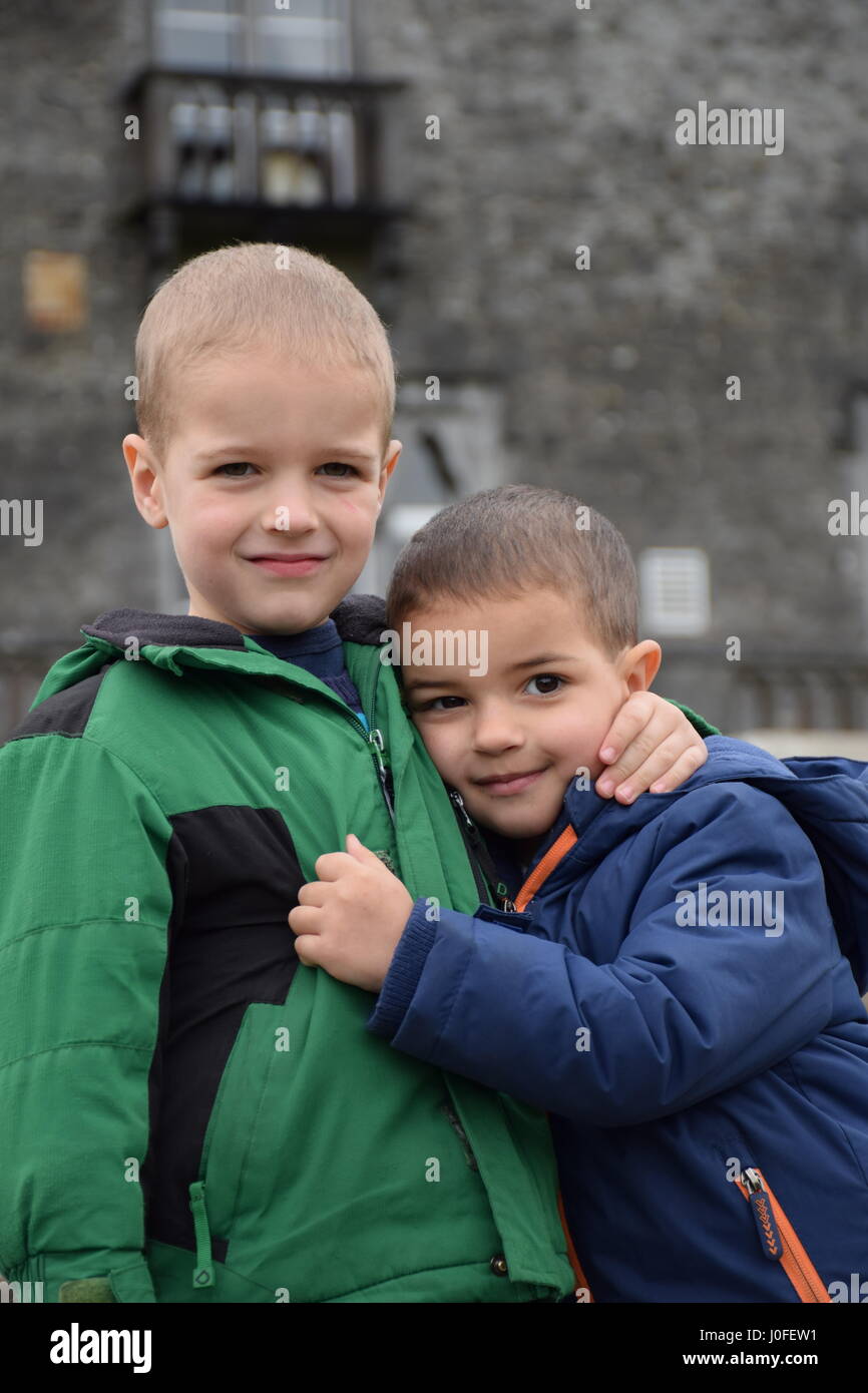 Two brothers hug hi-res stock photography and images - Alamy